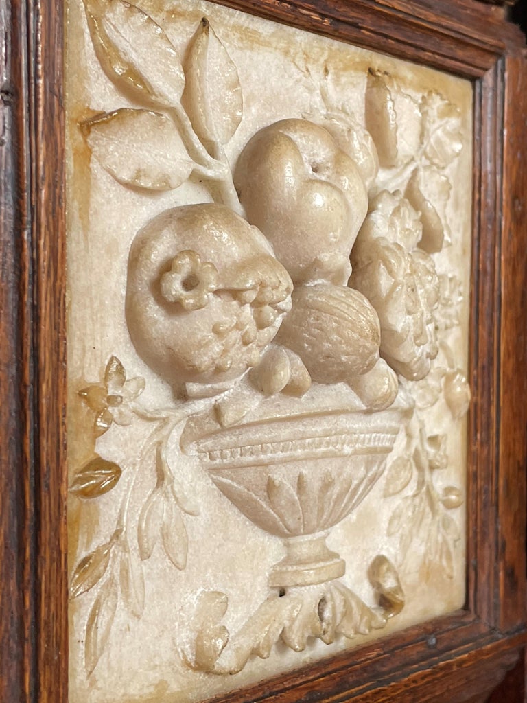 Arts and Crafts Era Coat Rack with Detailed and Deeply Carved Alabaster ...