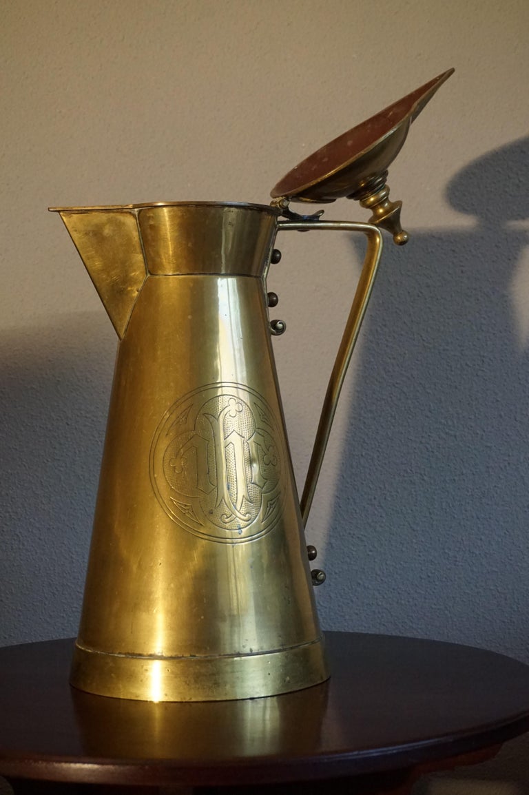 Arts and Crafts Era Gothic Revival Blood of Christ Church Jug w. IHS ...