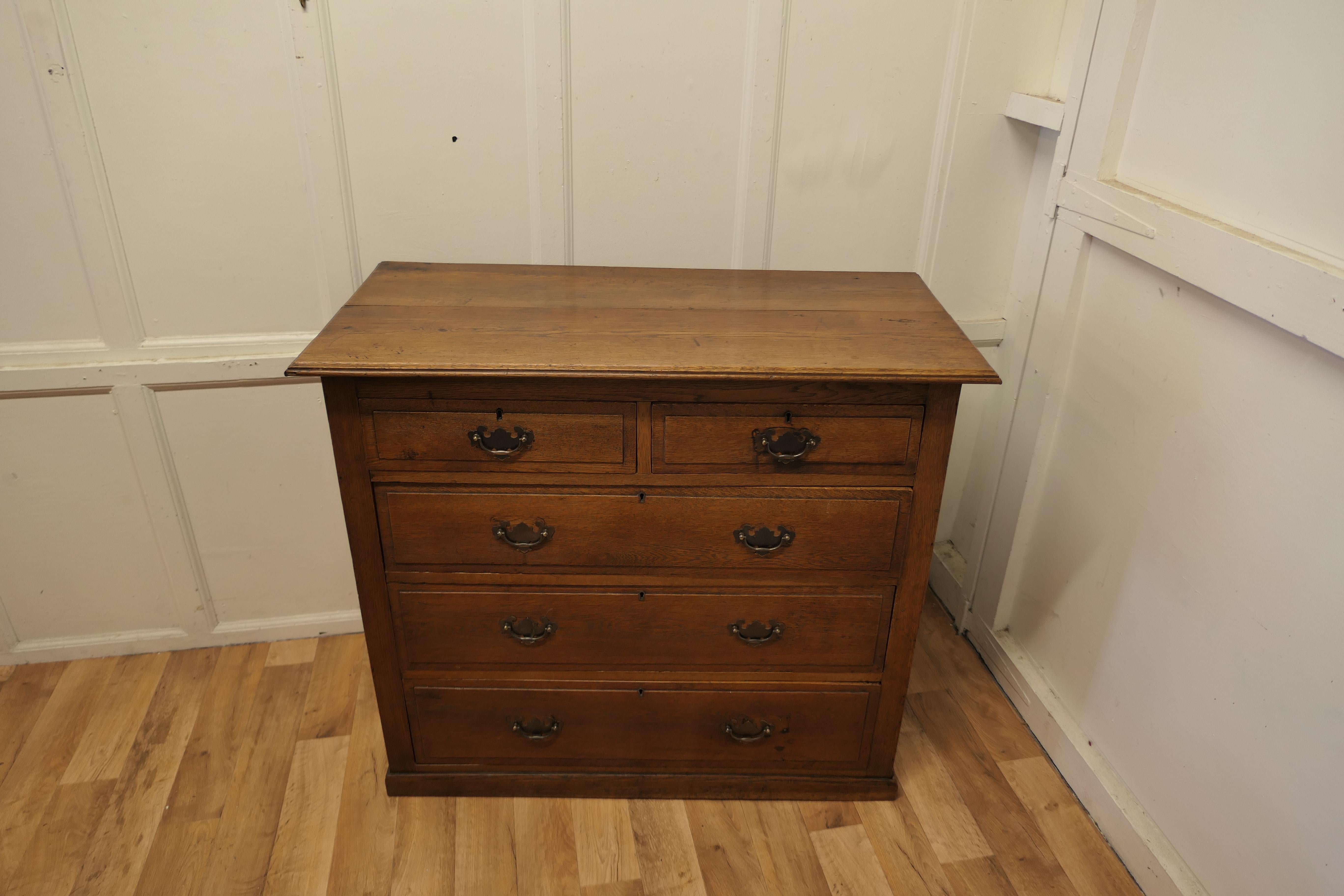 Arts and Crafts Golden Oak Chest of Drawers For Sale at 1stDibs