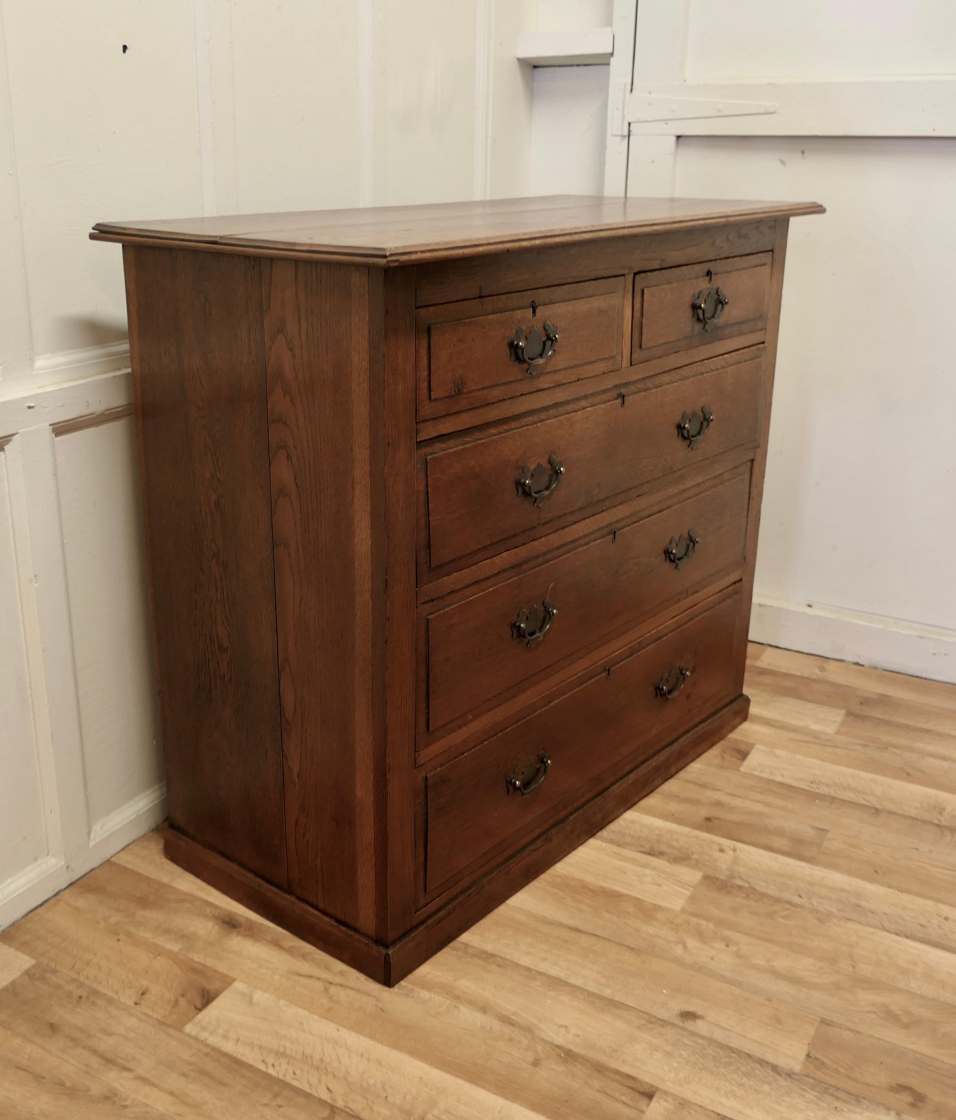 Arts and Crafts Golden Oak Chest of Drawers For Sale at 1stDibs