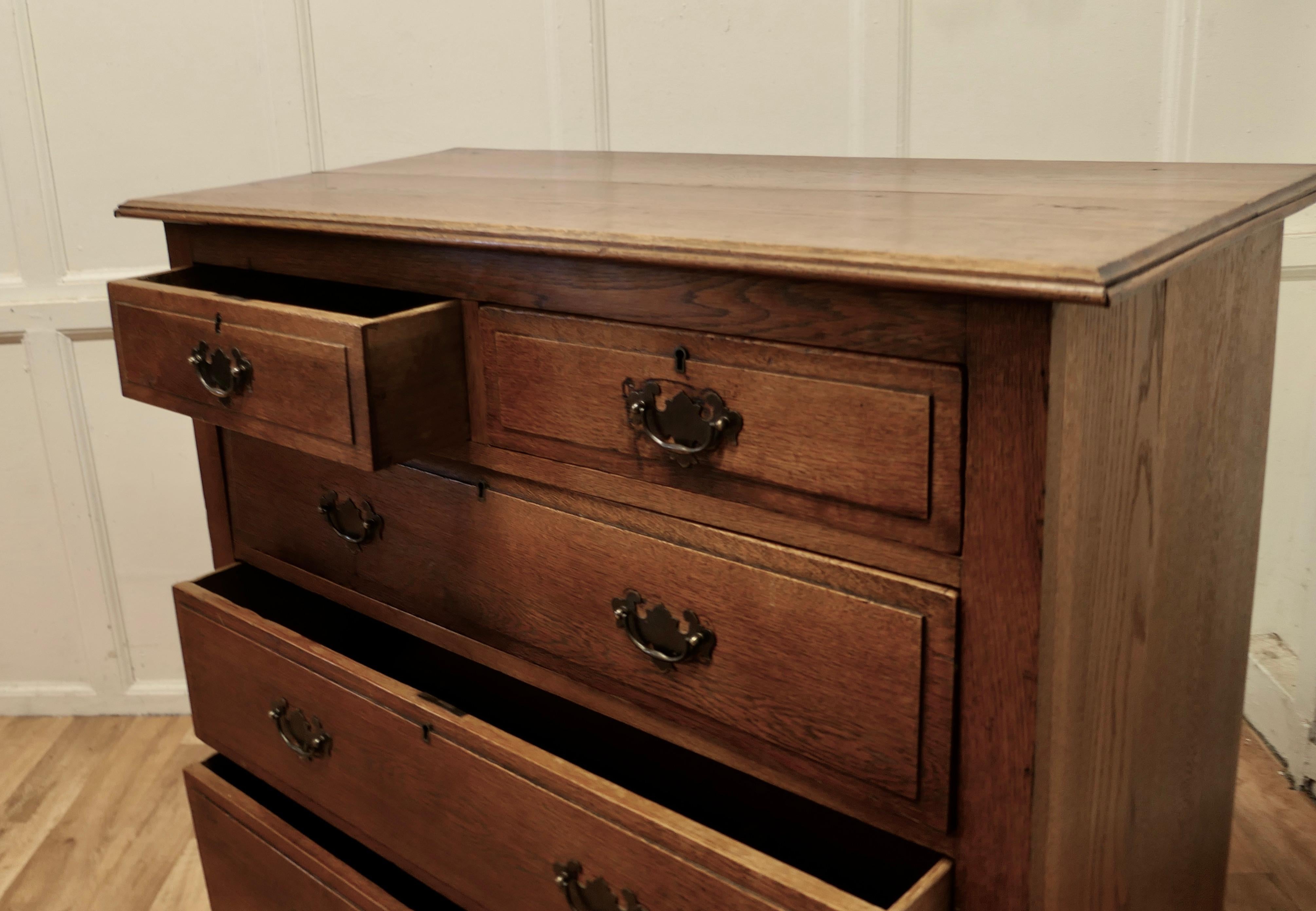 Arts and Crafts Golden Oak Chest of Drawers For Sale at 1stDibs