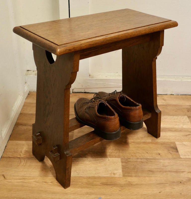 Arts and Crafts Golden Oak Joint Stool For Sale at 1stDibs
