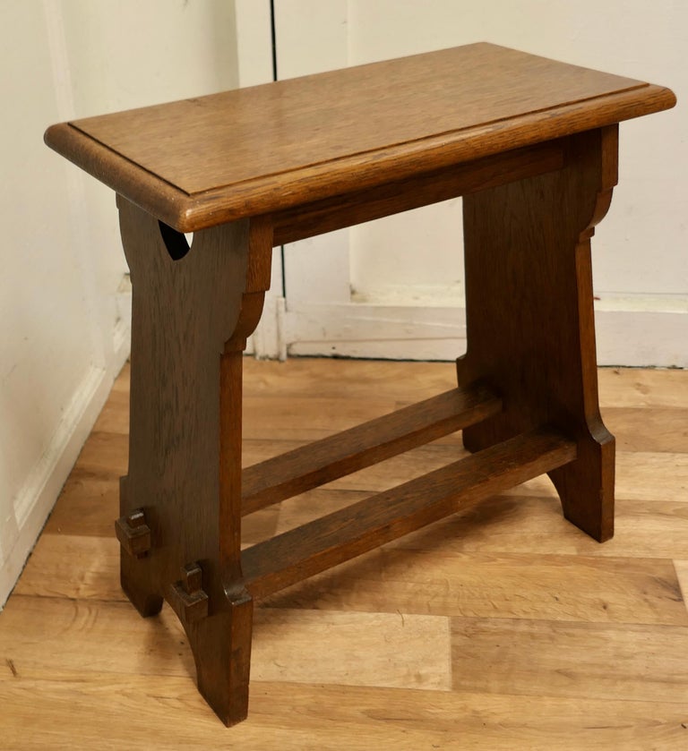 Arts and Crafts Golden Oak Joint Stool For Sale at 1stDibs