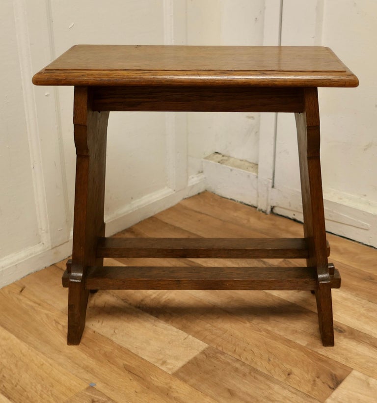 Arts and Crafts Golden Oak Joint Stool For Sale at 1stDibs