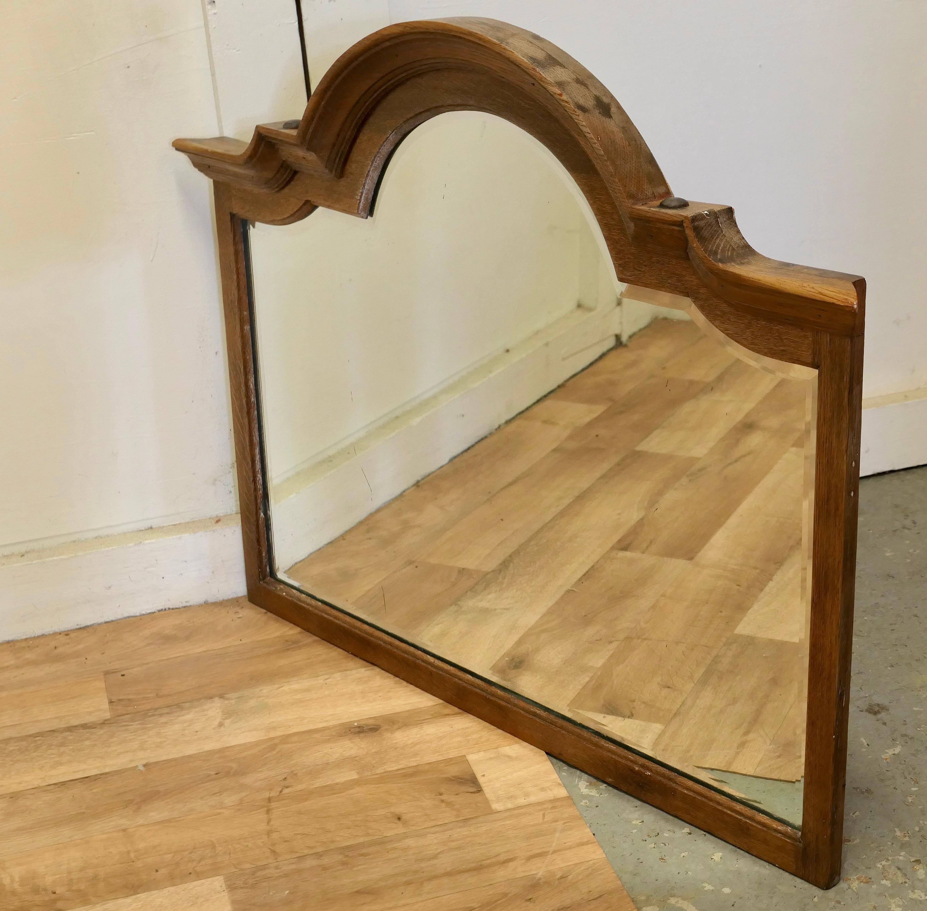 Arts and Crafts Golden Oak Wall Mirror For Sale at 1stDibs