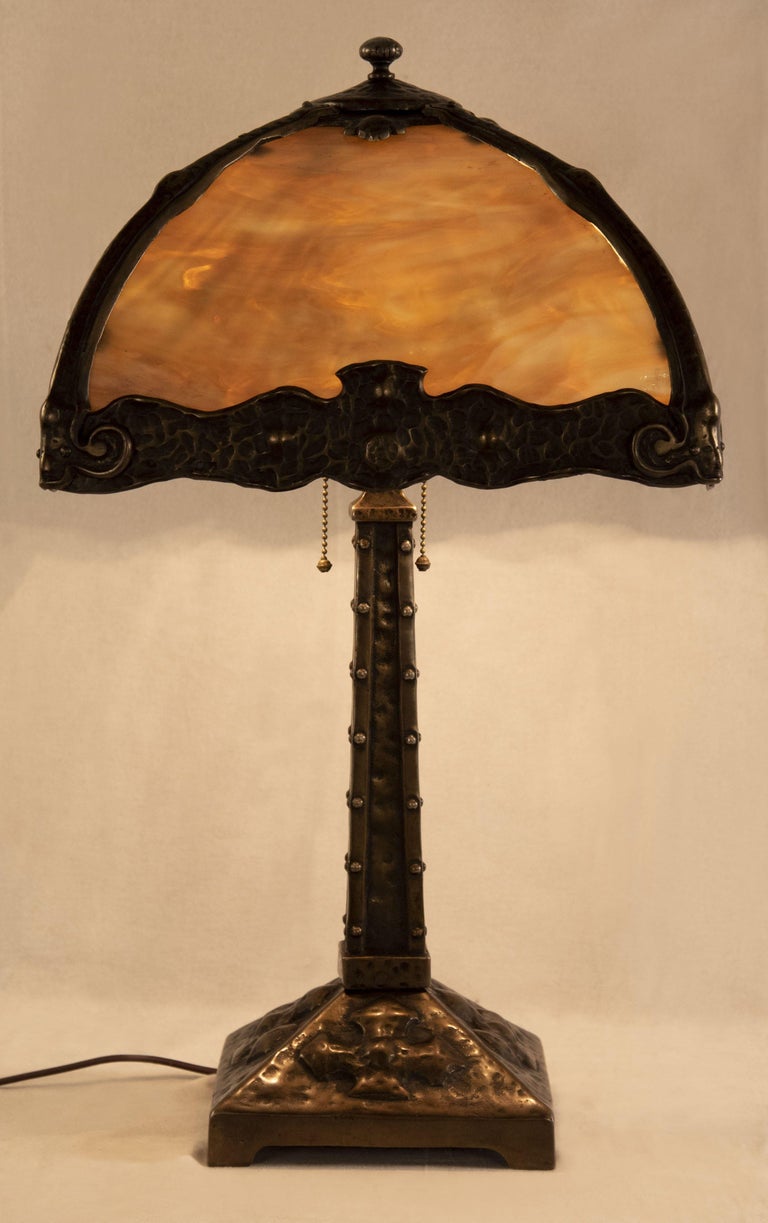 Arts and Crafts Hammered Copper Lamp For Sale at 1stDibs