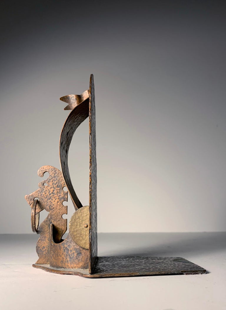 Arts and Crafts Hammered Copper Viking Ship Bookends at 1stDibs