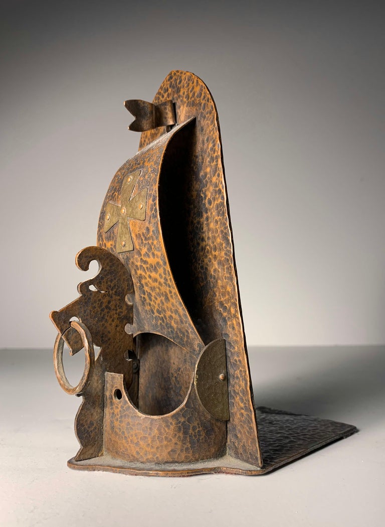 Arts and Crafts Hammered Copper Viking Ship Bookends at 1stDibs
