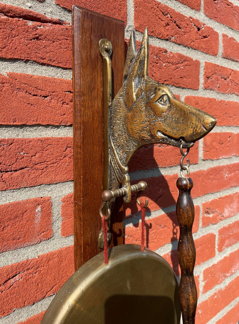 Arts and Crafts House Gong for Wall Mounting with Bronze Sheepdog ...