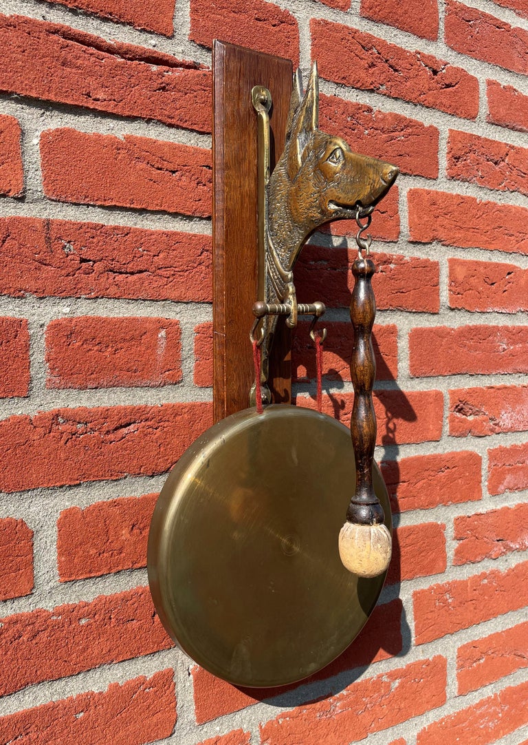 Arts and Crafts House Gong for Wall Mounting with Bronze Sheepdog ...