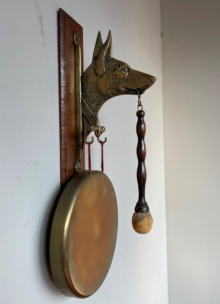 Arts and Crafts House Gong for Wall Mounting with Bronze Sheepdog ...