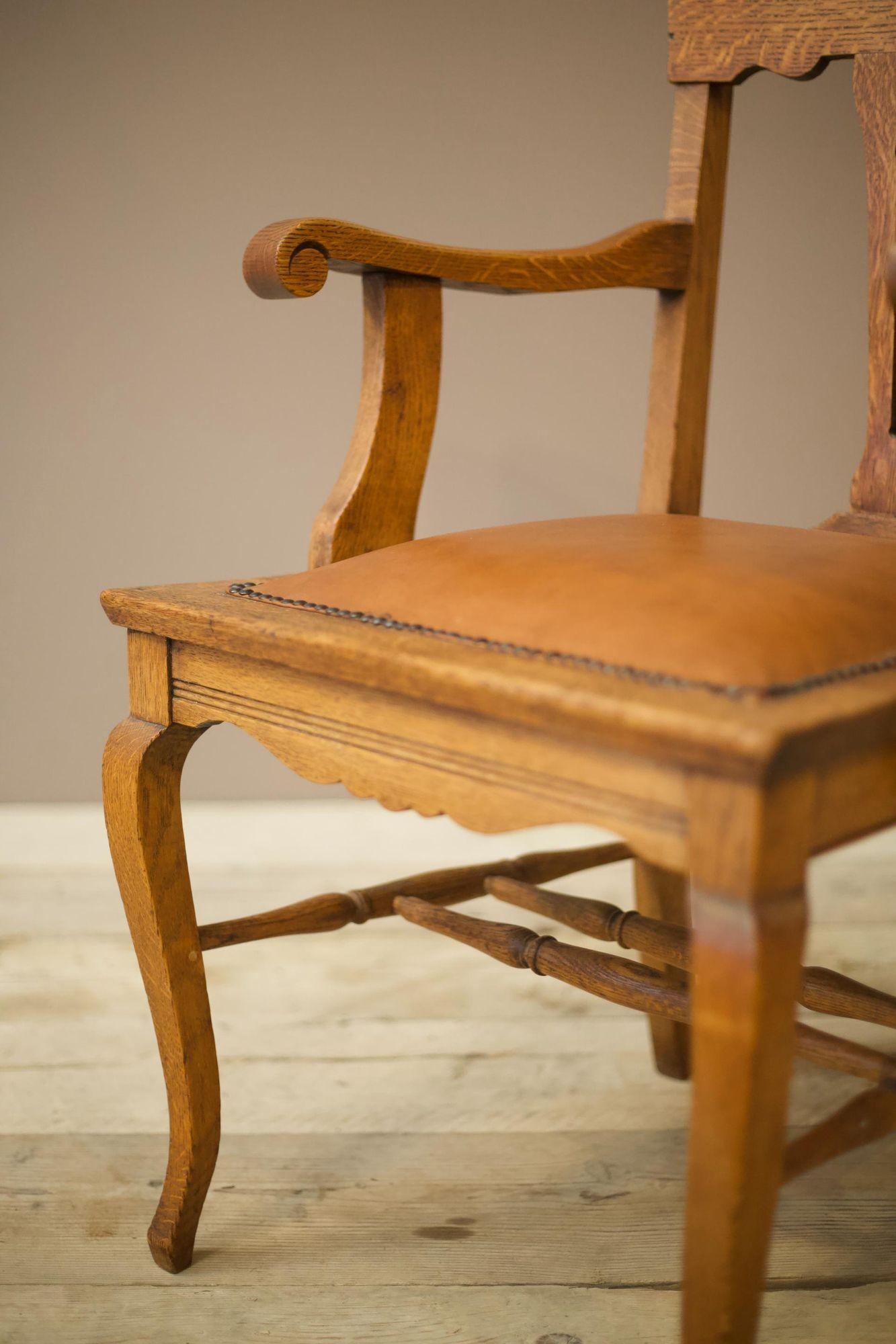 Arts and Crafts Oak Desk Chair at 1stDibs