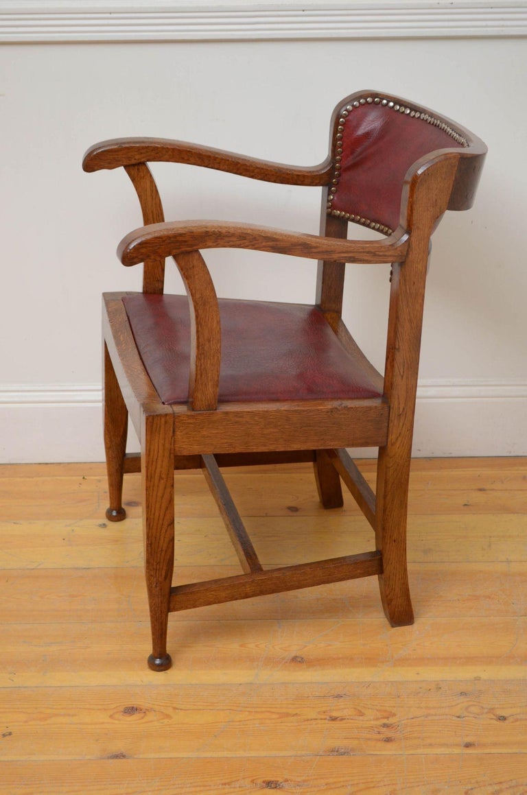 Arts and Crafts Oak Desk Chair / Office Chair For Sale at 1stDibs