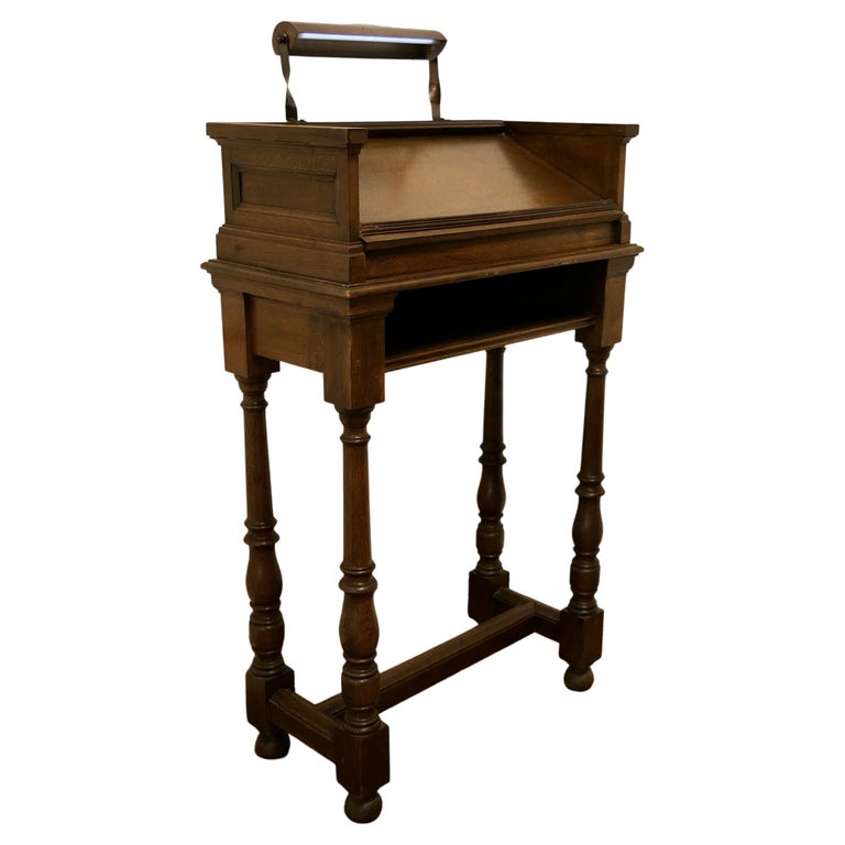 Arts and Crafts Oak Restaurant Reception Station Greeter For Sale at ...