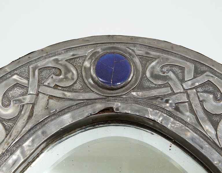 Arts and Crafts Pewter Mirror For Sale at 1stDibs