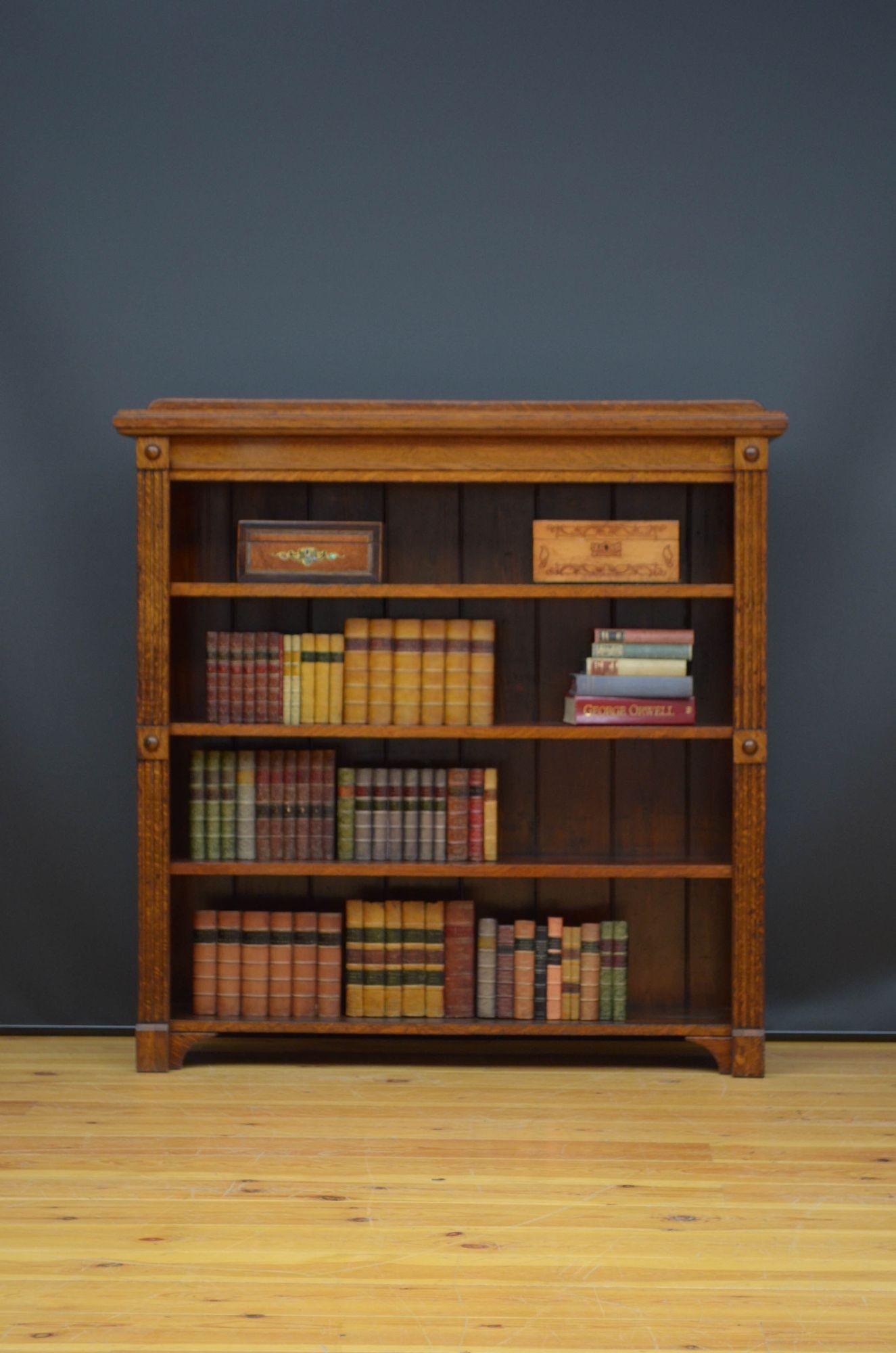 Arts and Crafts Solid Oak Open Bookcase For Sale at 1stDibs
