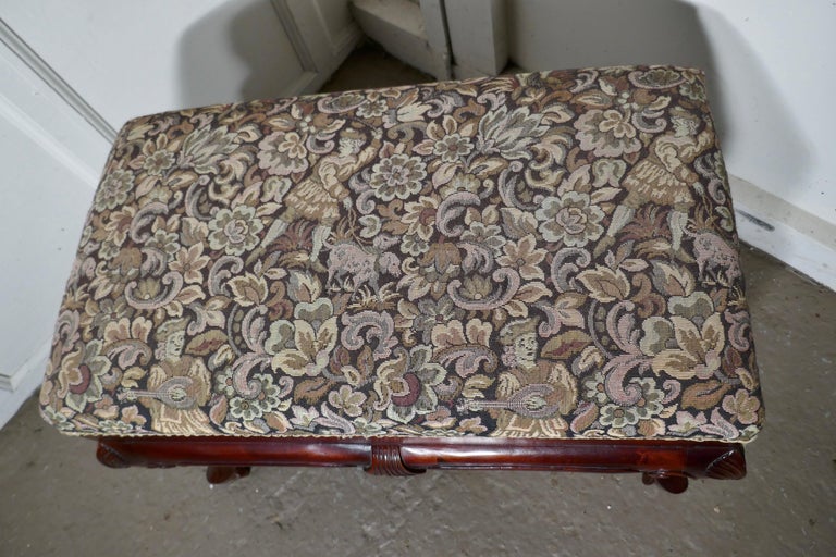 Arts and Crafts Tapestry Upholstered Mahogany Stool For Sale at 1stDibs ...