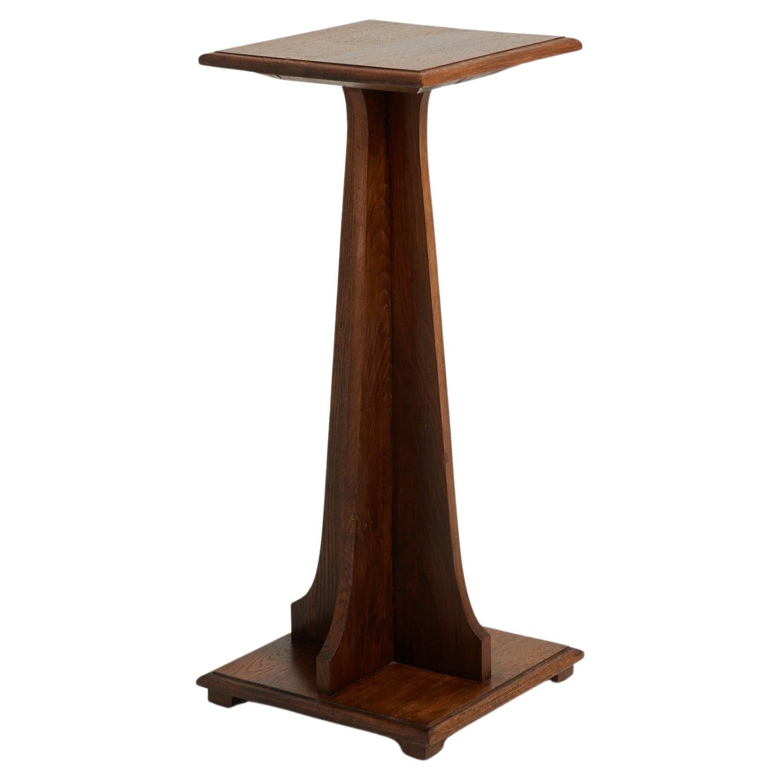 Arts and Craft Oak Pedestal at 1stDibs