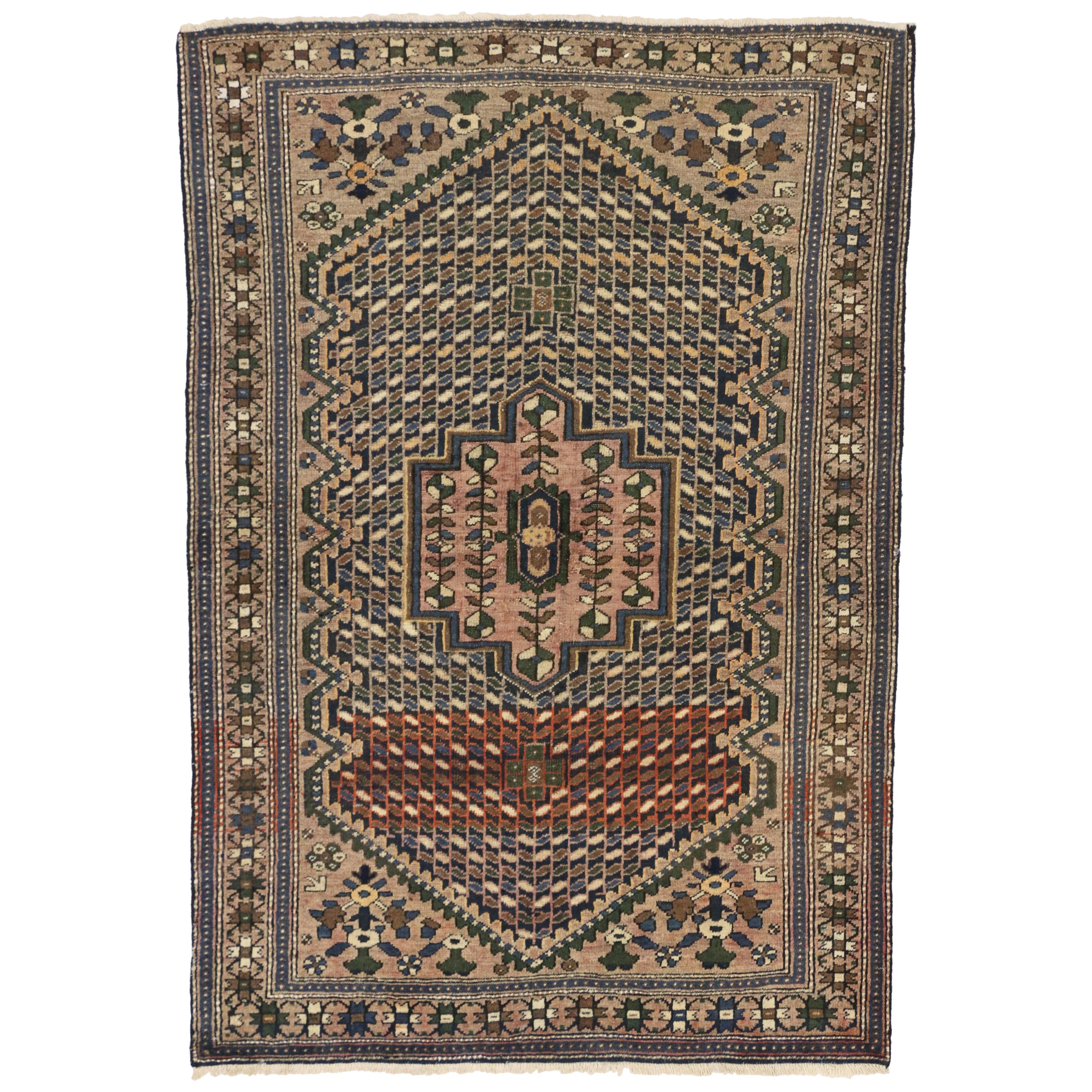 Antique Persian Tabriz Accent Rug, Foyer or Entry Rug with Arts and ...