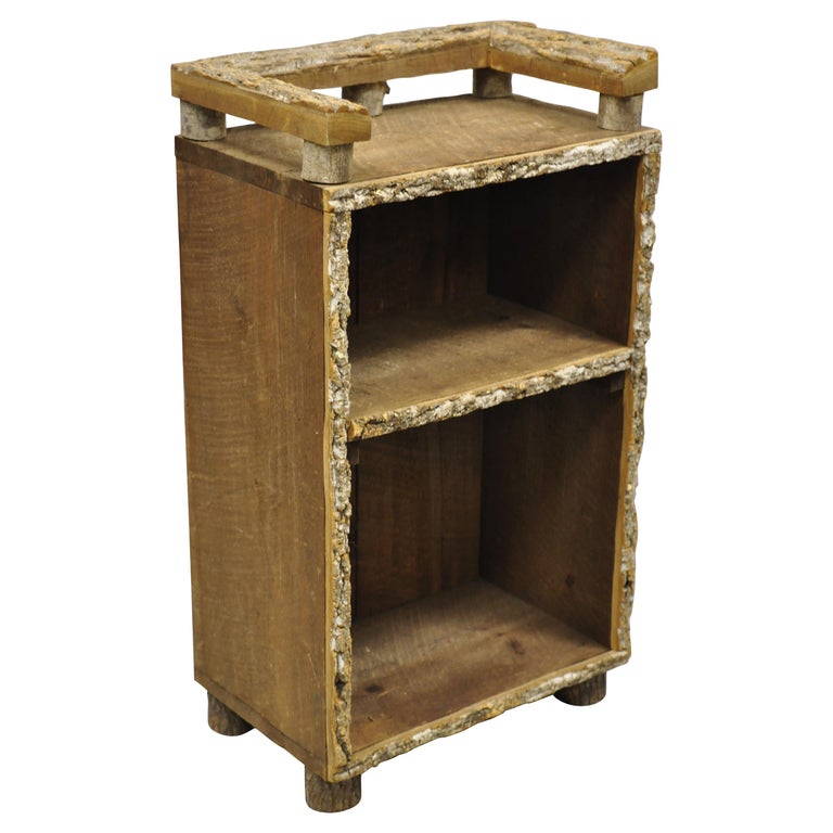 Arts and Crafts Adirondack Small Wood Tree Branch Rustic Bookcase ...
