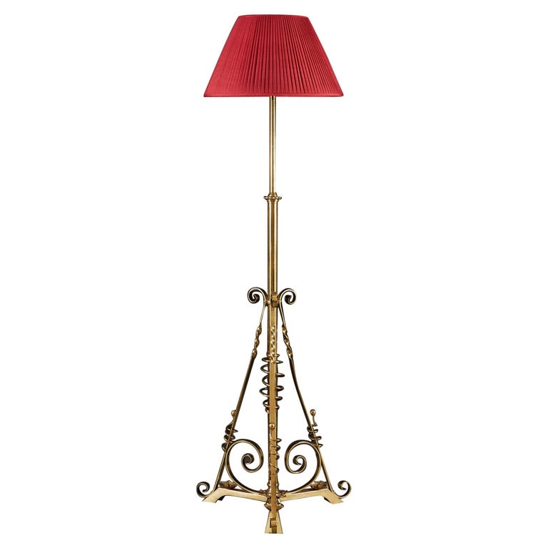 Arts and Crafts Brass Standard Lamp For Sale at 1stDibs