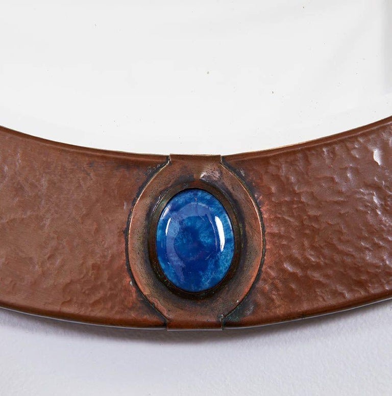Arts and Crafts Circular Copper Mirror For Sale at 1stDibs