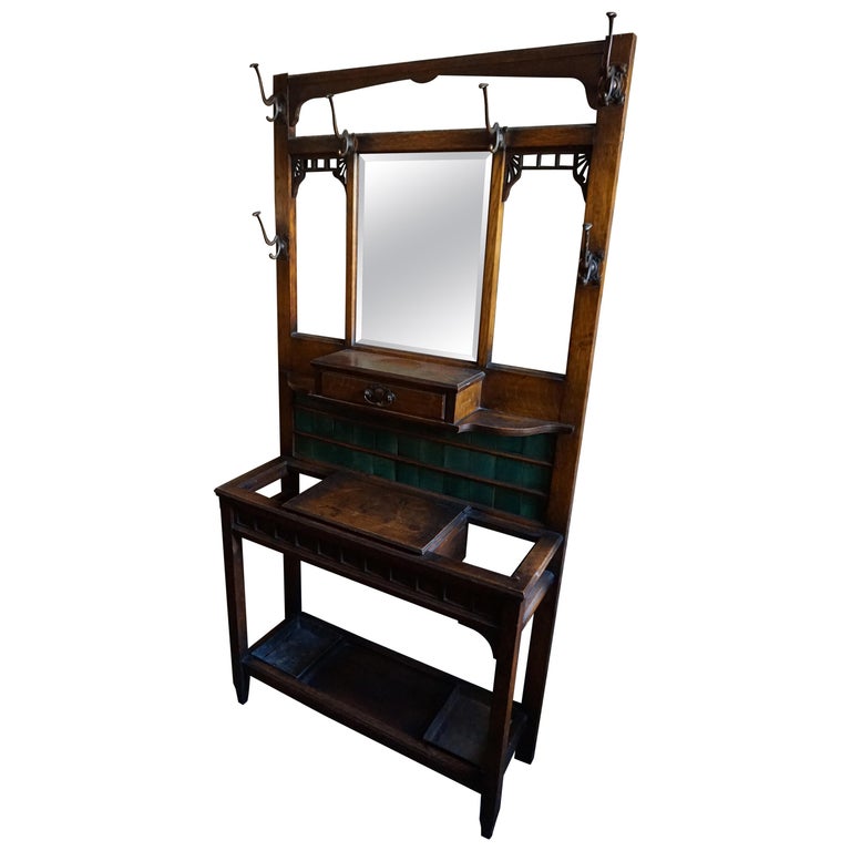 Arts and Crafts Coat Rack England Solid Oak Umbrella Stand at 1stDibs ...