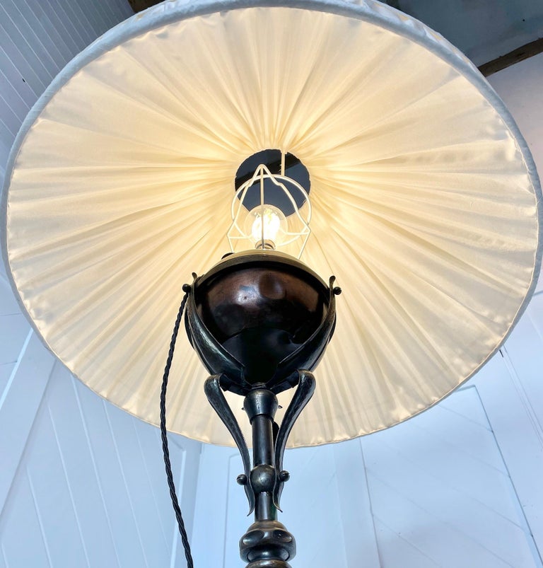 Arts and Crafts Copper Adjustable Floor Lamp For Sale at 1stDibs