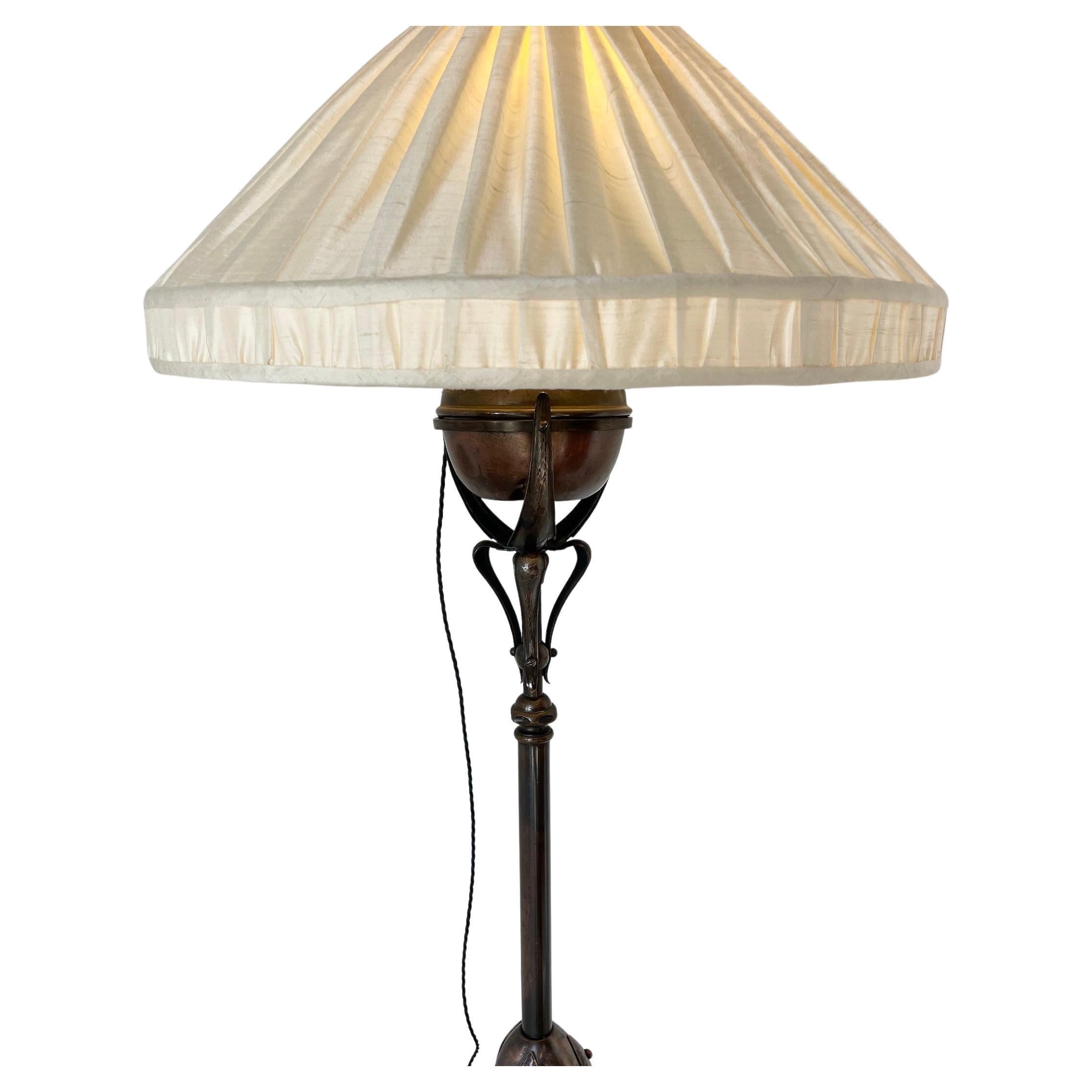 Arts and Crafts Copper Adjustable Floor Lamp For Sale at 1stDibs