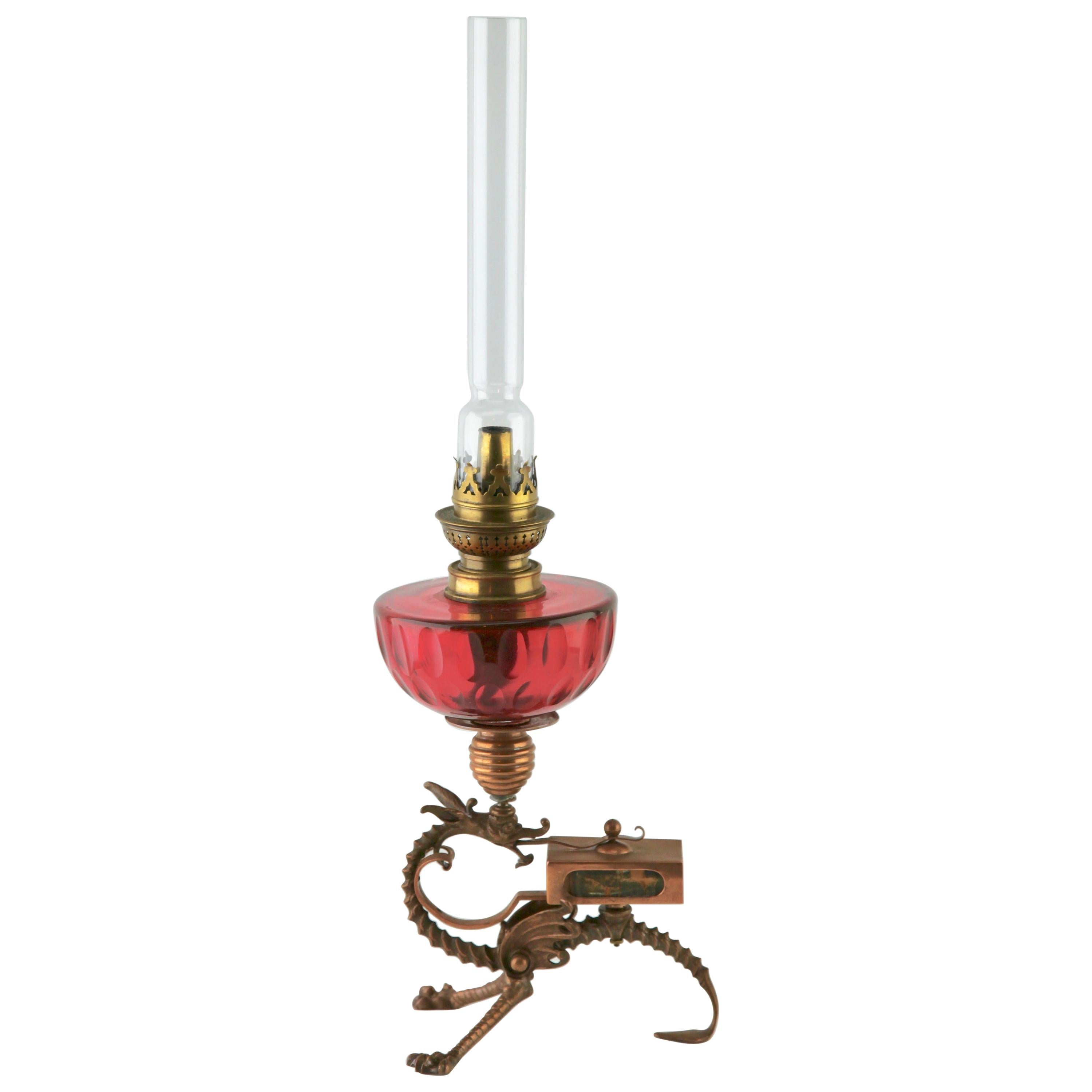 Arts and Crafts Oil Lamp at 1stDibs