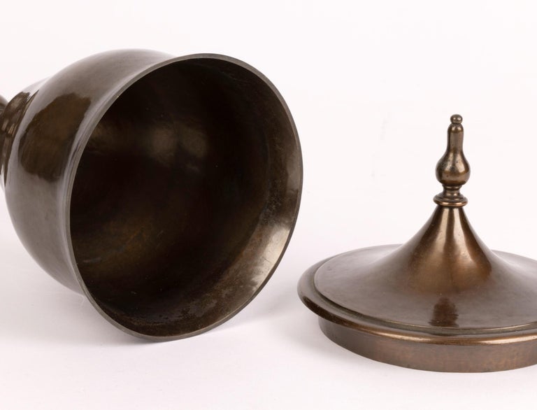 Arts and Crafts Edwardian Hand-Crafted Patinated Copper Lidded ...