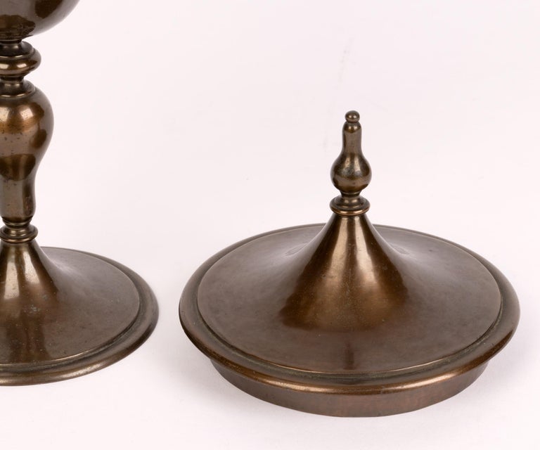 Arts and Crafts Edwardian Hand-Crafted Patinated Copper Lidded ...