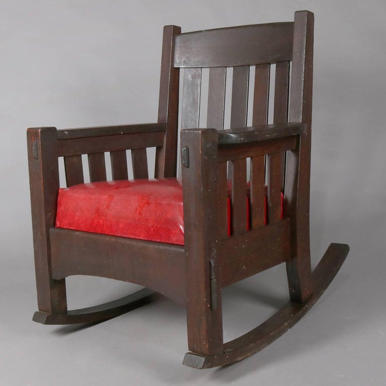 Arts and Crafts Gustav Stickley School Mission Oak Rocking Chair by ...