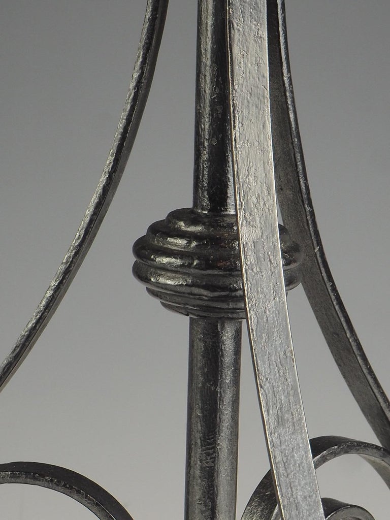 Arts and Crafts Hand Fordged Wrought Iron Table Lamp For Sale at 1stDibs