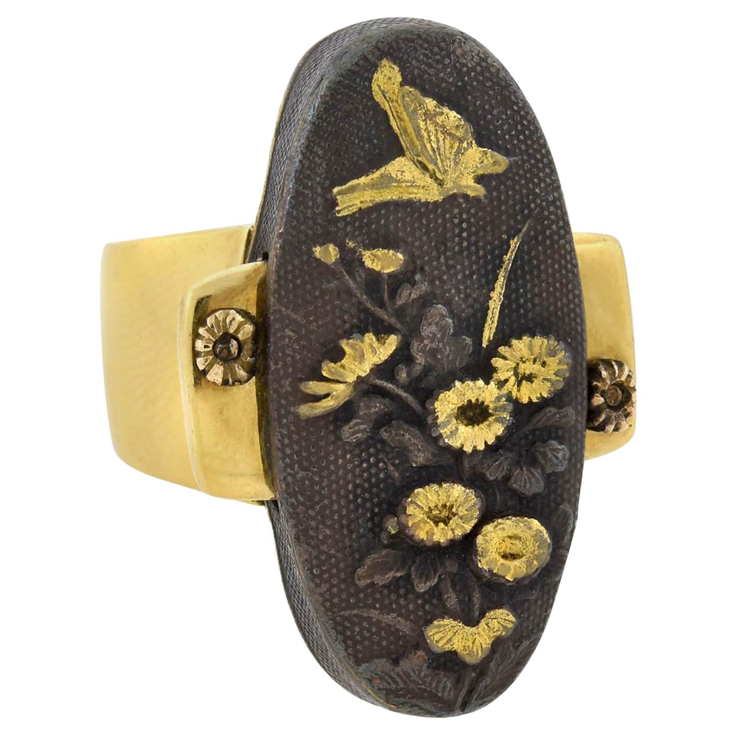 Nature's Magnificence in a Japanese Shakudo Ring at 1stDibs | shakudo ...