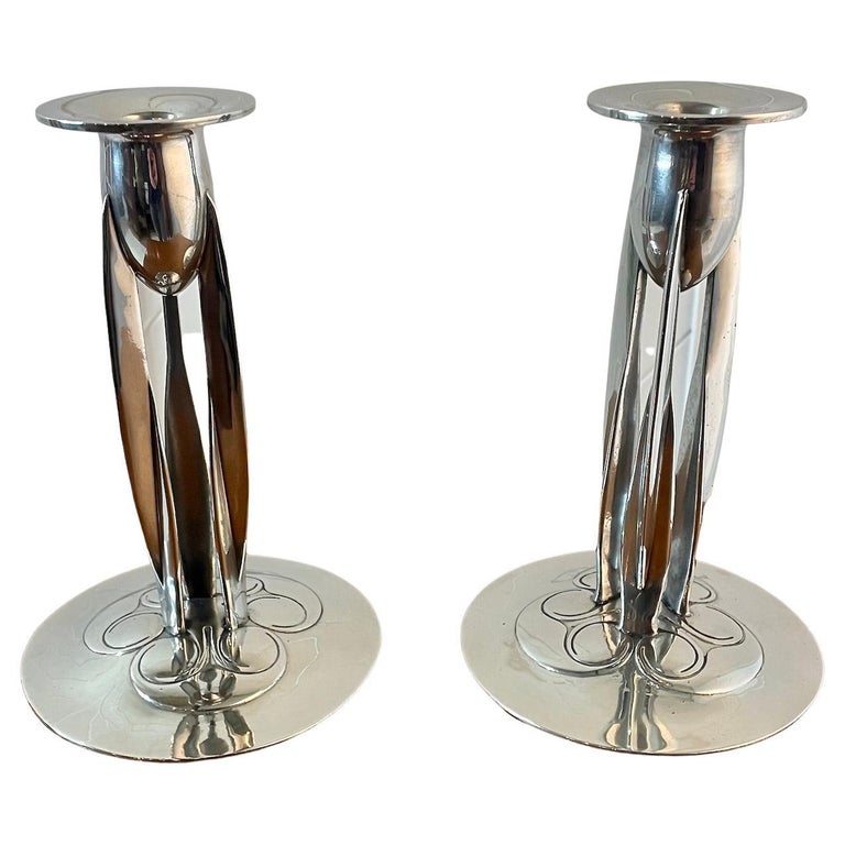 Arts and Crafts Liberty and Co 'Tudric' Candlesticks Designed by ...