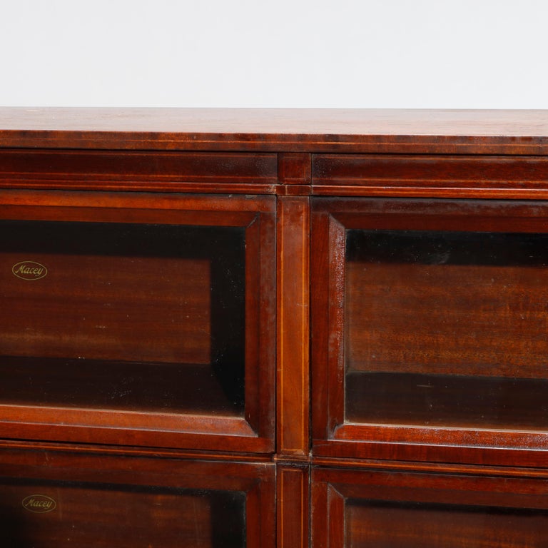 Arts and Crafts Macey Mahogany and Satinwood Banded Double Barrister ...