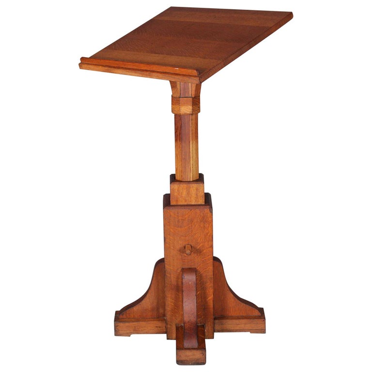 Arts and Crafts Mission Oak Academic Presentation Adjustable Lectern ...