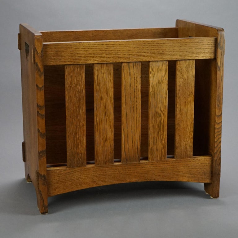 Arts and Crafts Mission Oak Magazine Rack Signed Stickley 20th C For ...