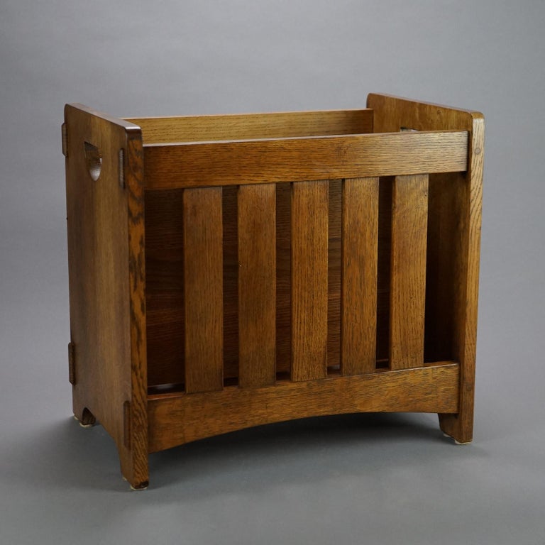 Arts and Crafts Mission Oak Magazine Rack Signed Stickley, 20th Century ...