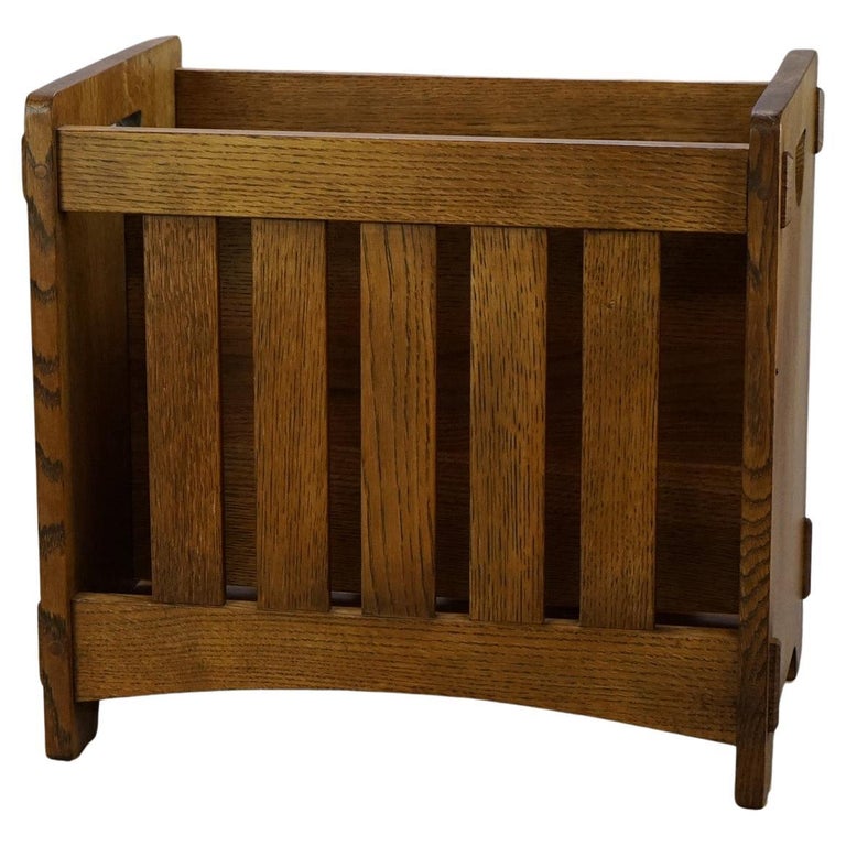 Arts and Crafts Mission Oak Magazine Rack Signed Stickley, 20th Century ...