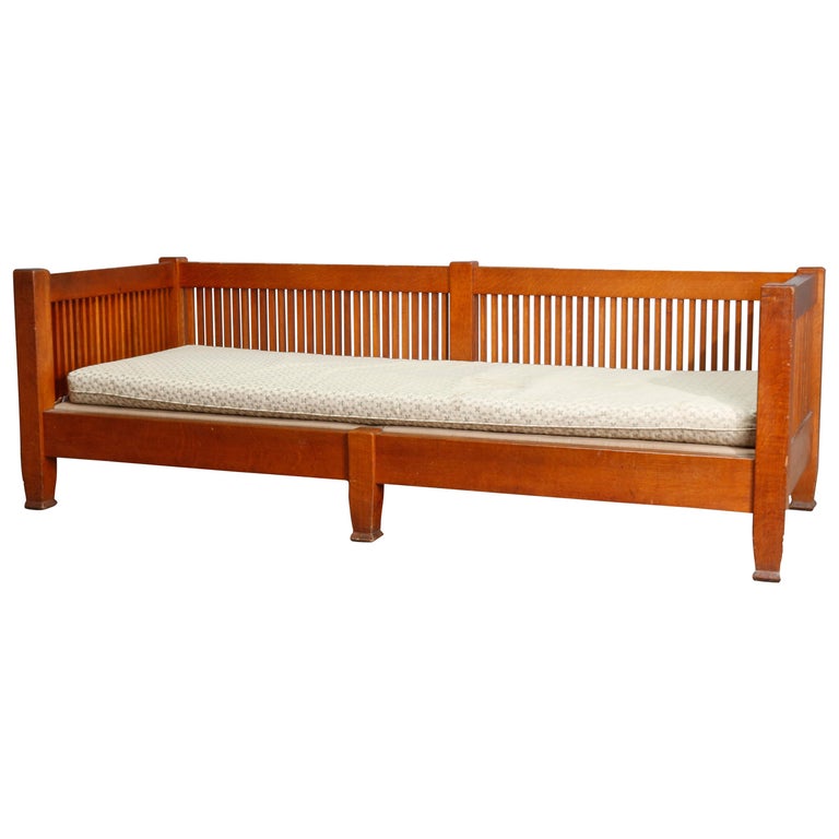 Arts and Crafts Mission Oak Stickley Brothers Even Arm Spindle Back ...