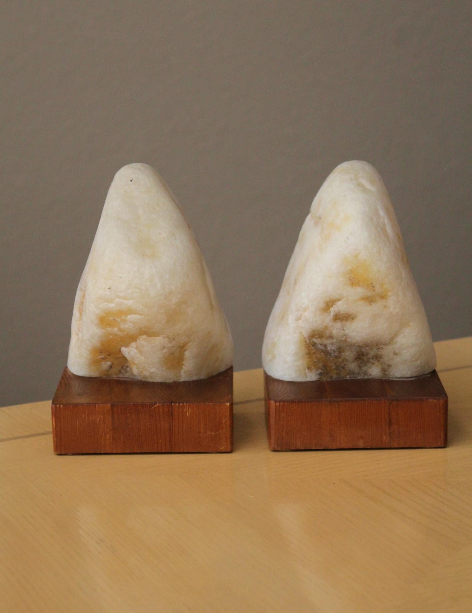 Arts and Crafts Natural Cut Gem Rock Bookends. Timeless Decor Wood ...