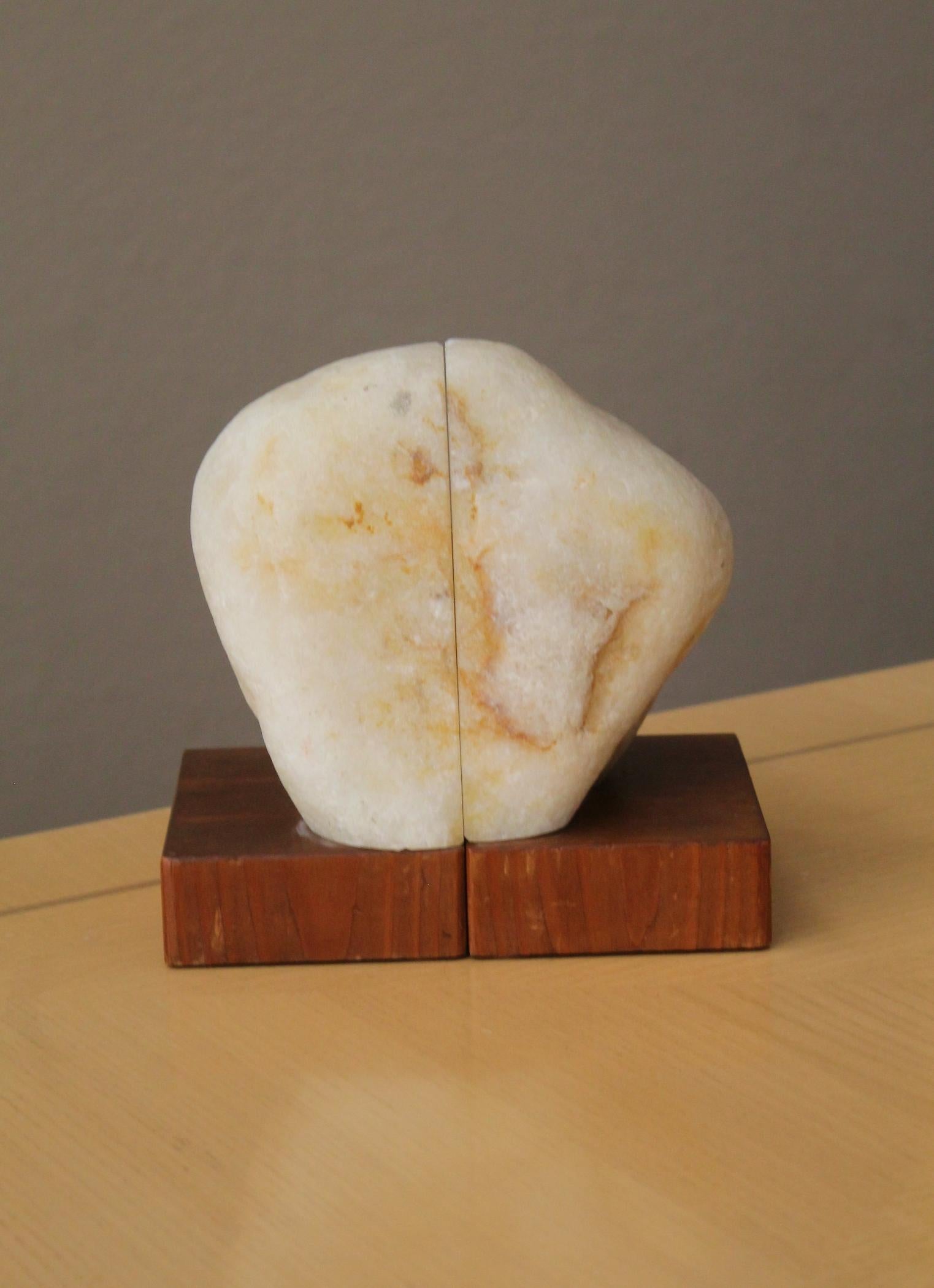 Arts and Crafts Natural Cut Gem Rock Bookends. Timeless Decor Wood ...