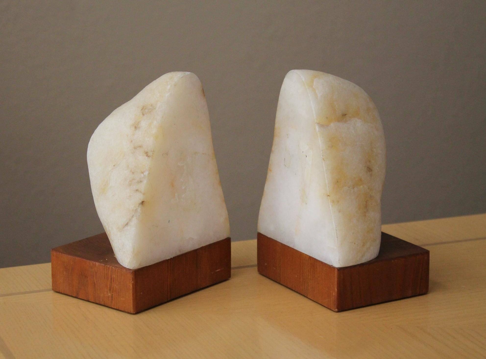 Arts and Crafts Natural Cut Gem Rock Bookends. Timeless Decor Wood ...
