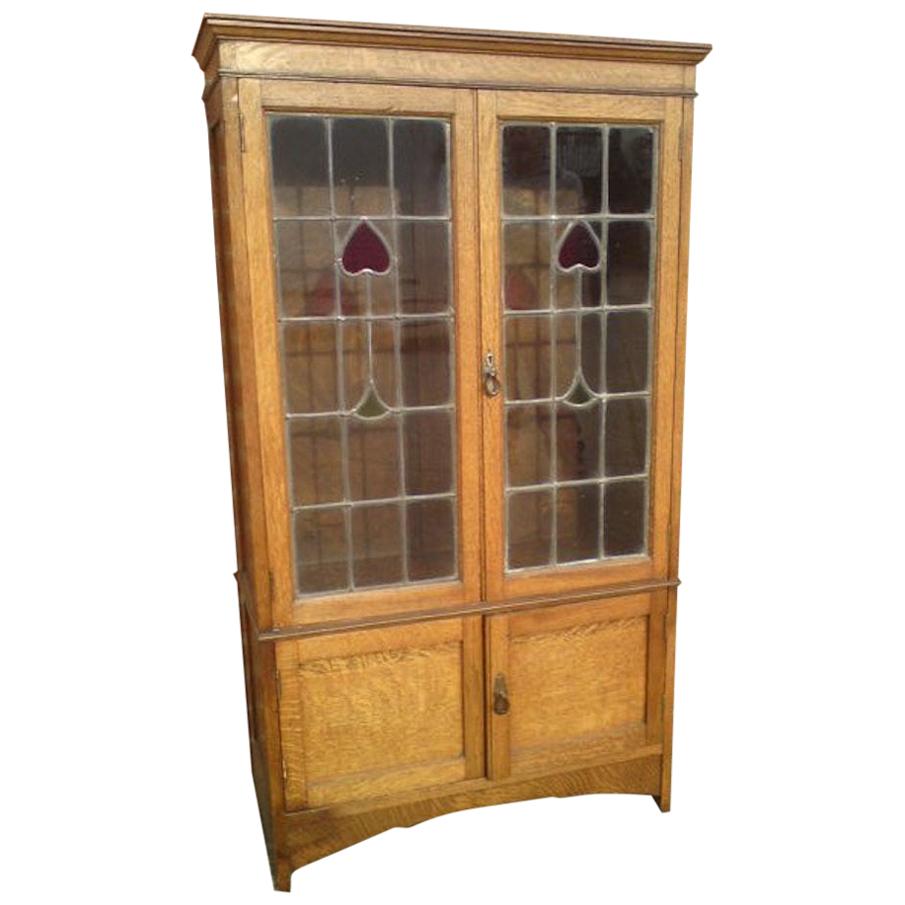 Dutch Kast or Glass Display Cupboard in Mahogany with Marquetry Inlays ...