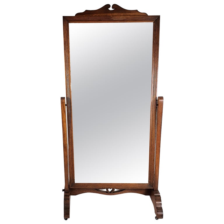 Arts and Crafts Oak Chevalier Mirror For Sale at 1stDibs