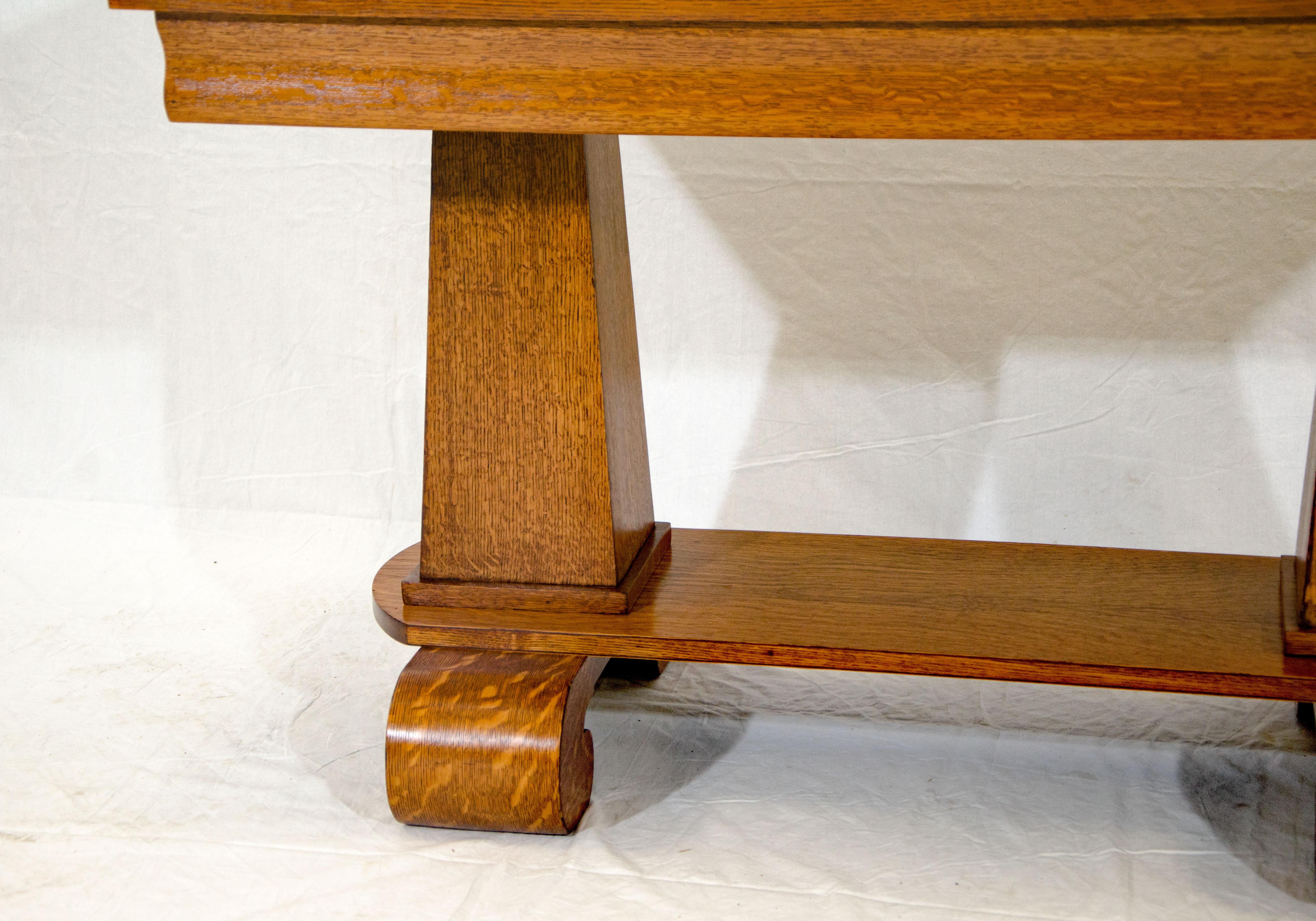 Arts and Crafts Oak Library Table at 1stDibs | vintage library tables ...