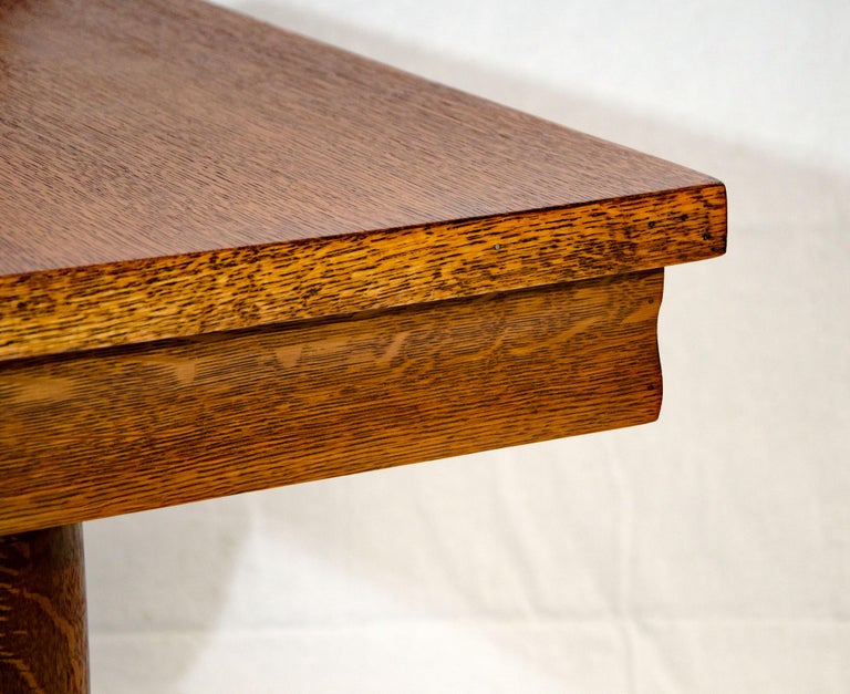 Arts and Crafts Oak Library Table at 1stDibs