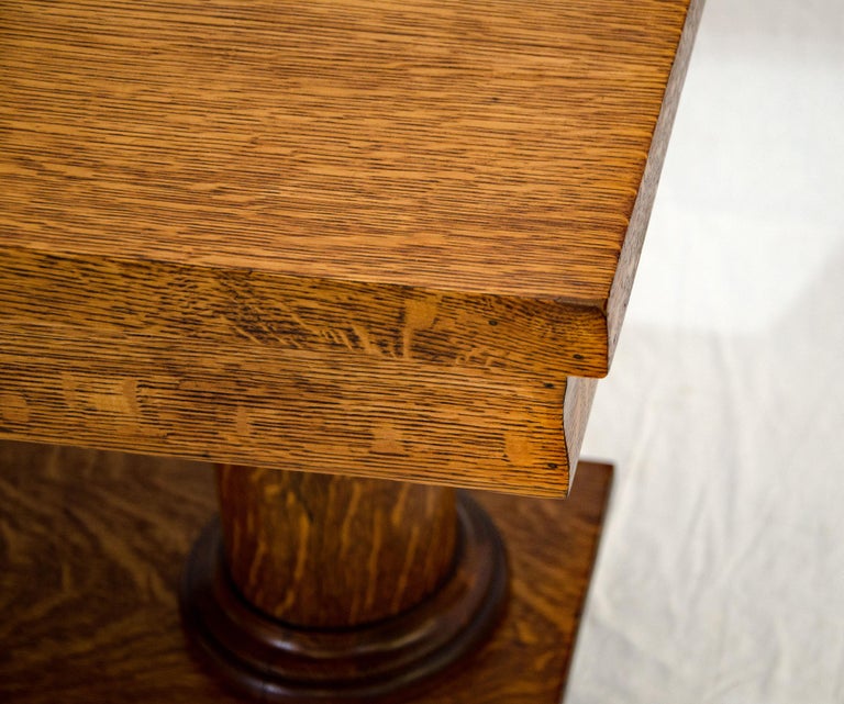 Arts and Crafts Oak Library Table at 1stDibs